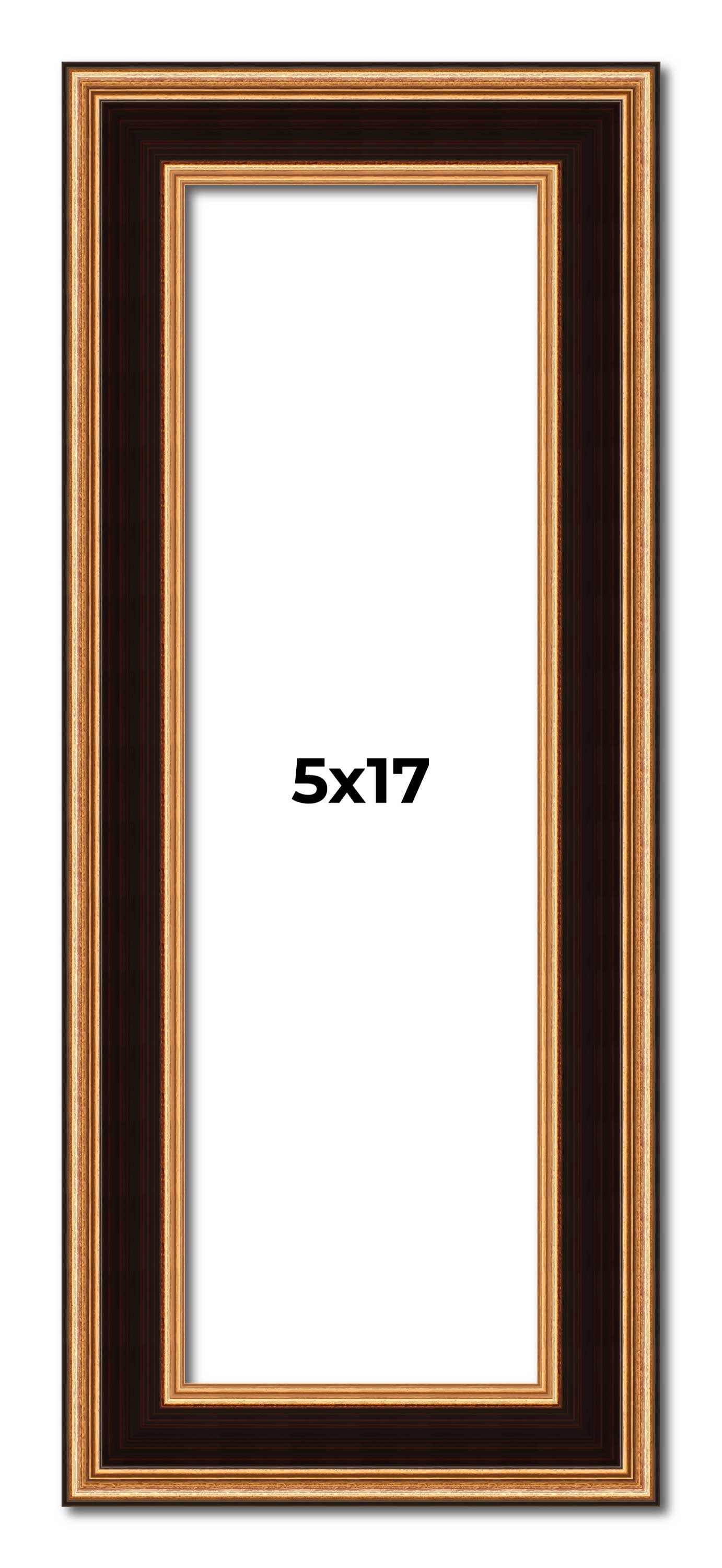 5x17 Frame Gold Brown Plein Air Vintage Solid Wood Picture Frame | 1.75 ...