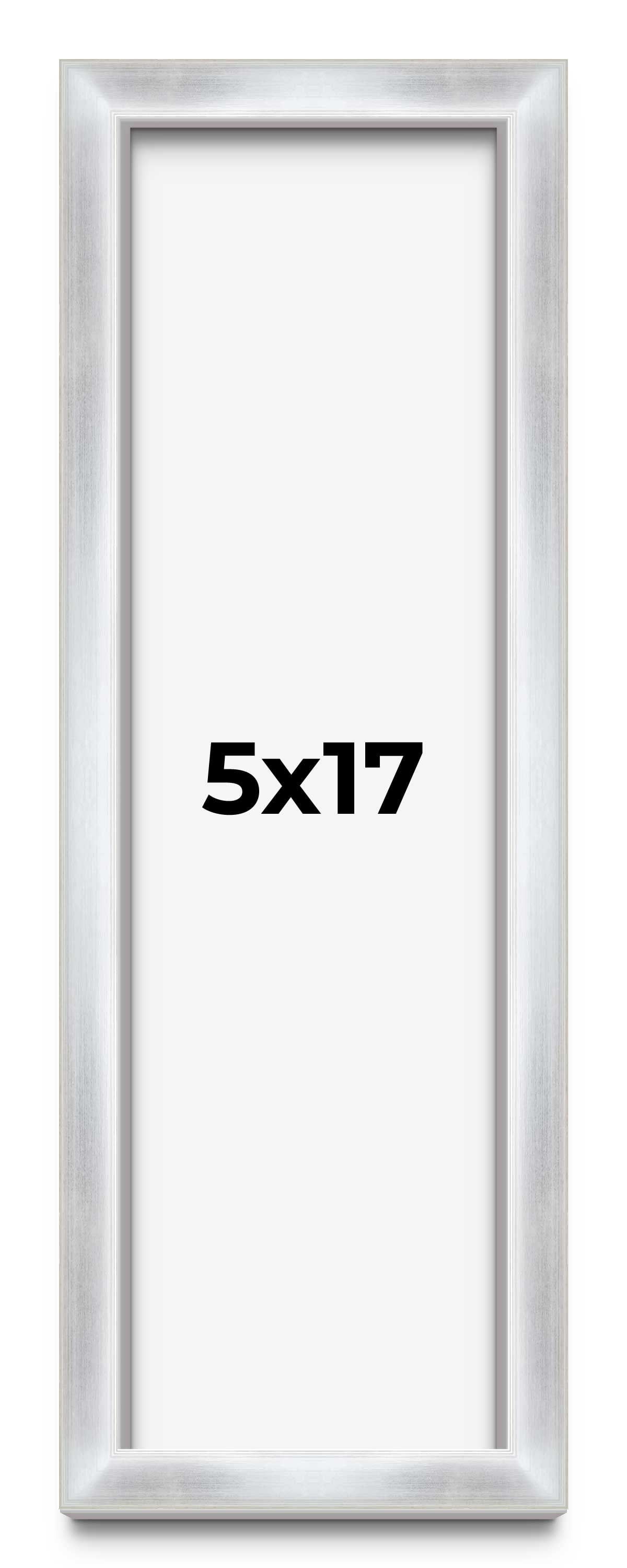 5x17 Frame Silver Whitewashed Wood Grain Solid Wood Shadow Box | 0.75 ...