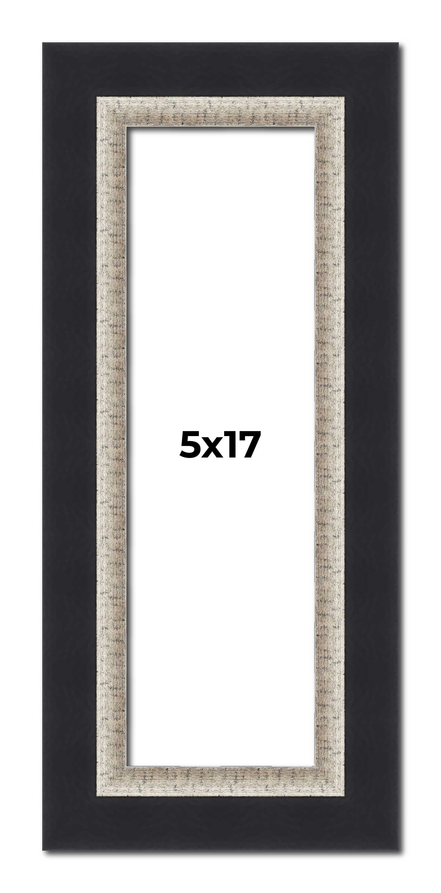 5x17 IN Frame Black Real Wood Picture Frame Width 2.25 Inches ...