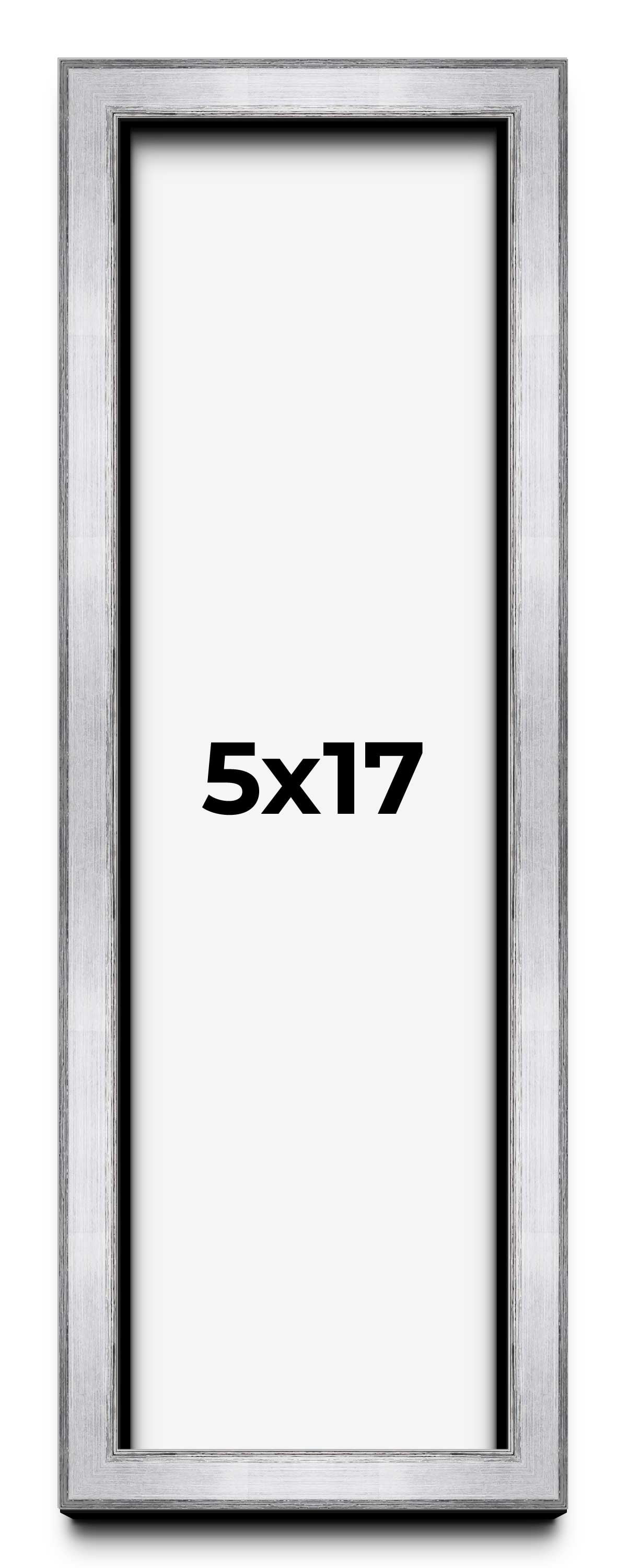 5x17 IN Shadow Box Frame Silver | 1.375 Inches Deep Real Wood ...
