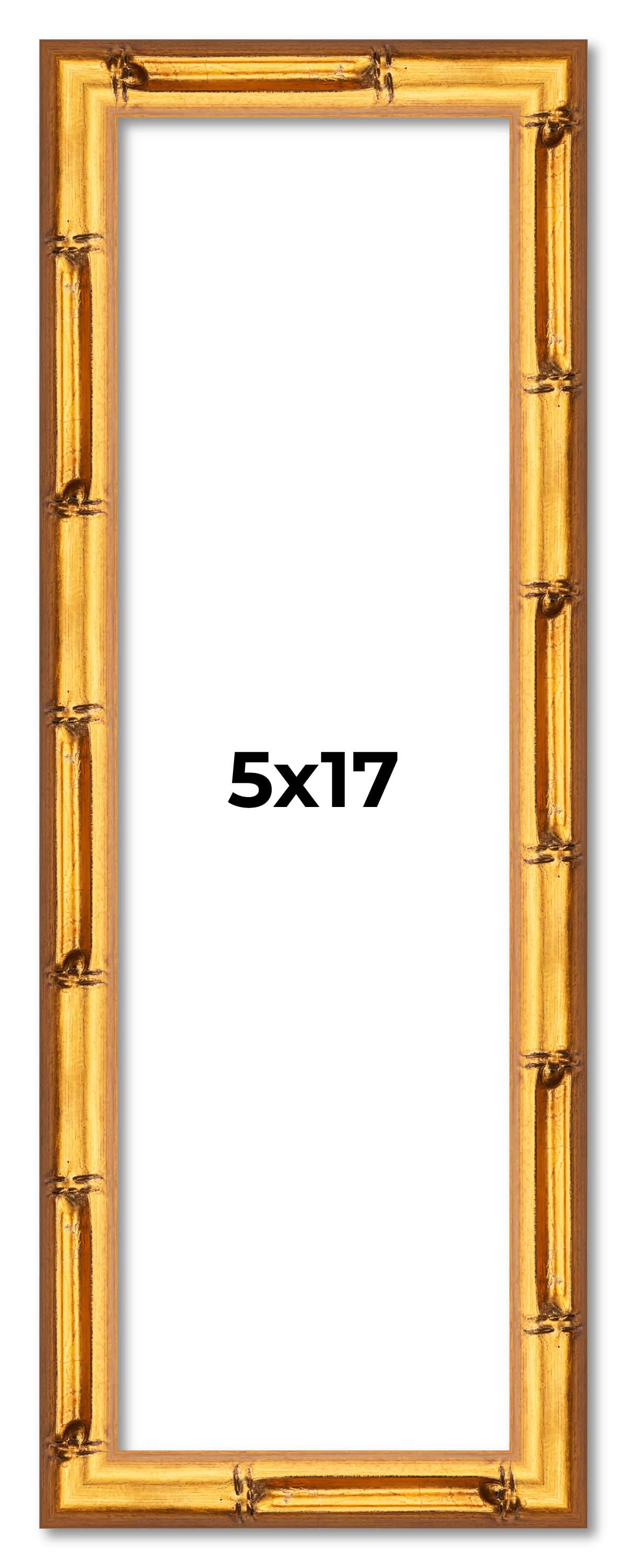 5x17 In Frame Gold Bamboo Picture Frame - Complete Modern Photo Frame ...