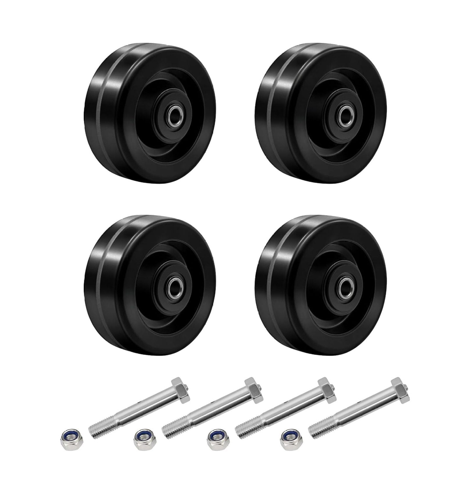 5x2 Caster Wheels, Phenolic Wheel, Trailer Wheels- Set of 4 with Strong ...