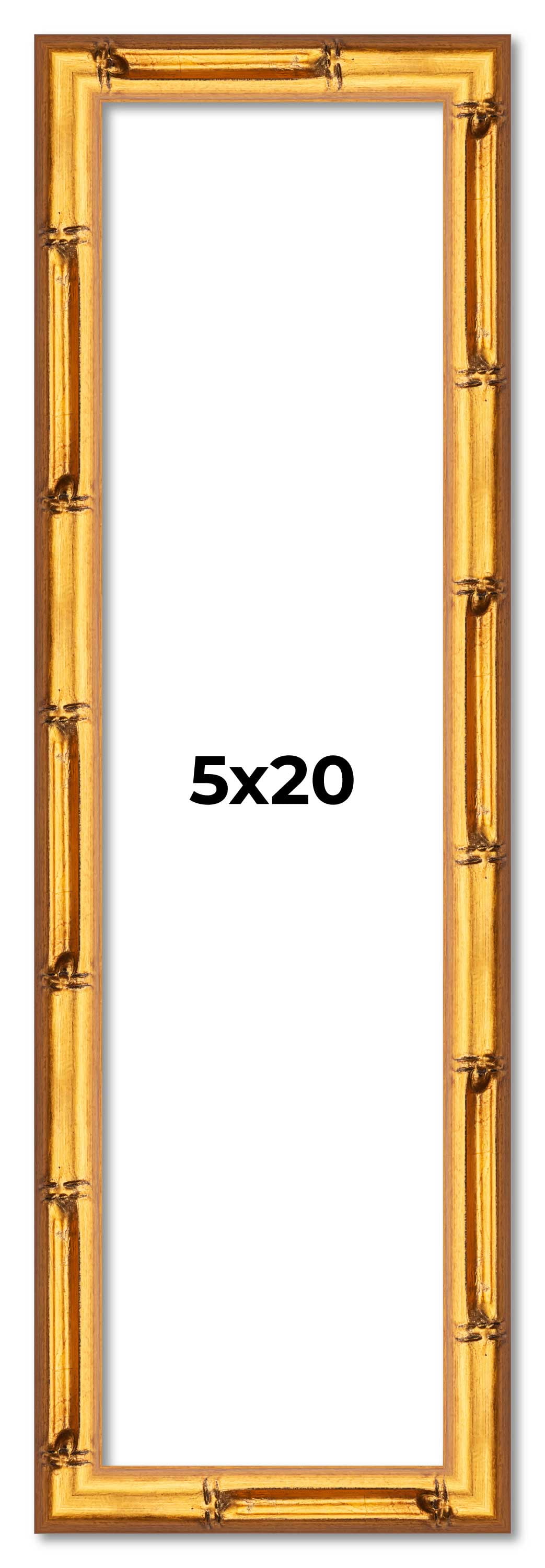 5x20 In Frame Gold Bamboo Picture Frame - Complete Modern Photo Frame ...