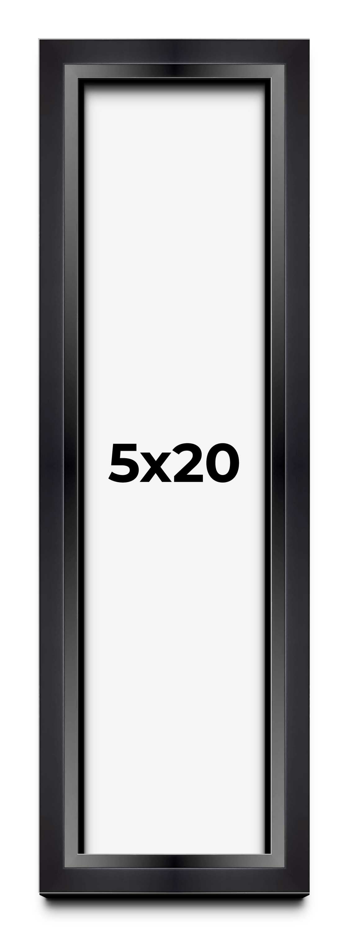 5x20 In Shadow Box Frame Black | 1.25 inches Deep Real Wood ...