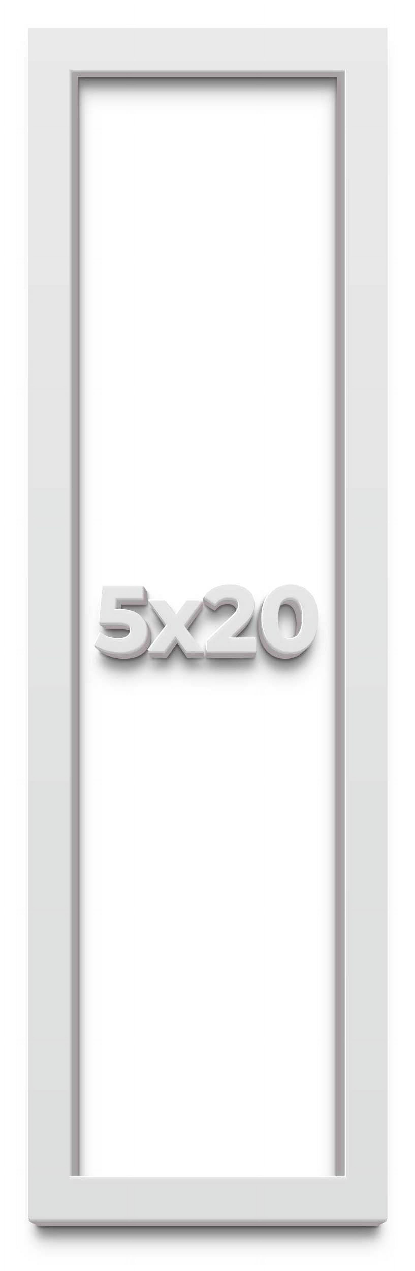 5x20 IN Shadow Box Frame White | 2 Inches Deep Real Wood Contemporary ...