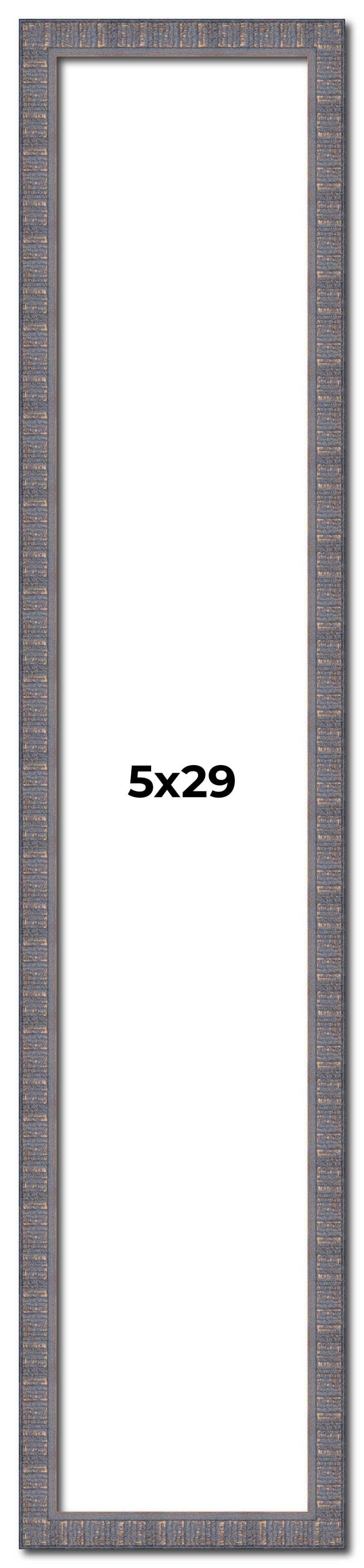 5x29 Frame Slate Blue Distressed Rustic Solid Wood Picture Frame | 0.75 ...