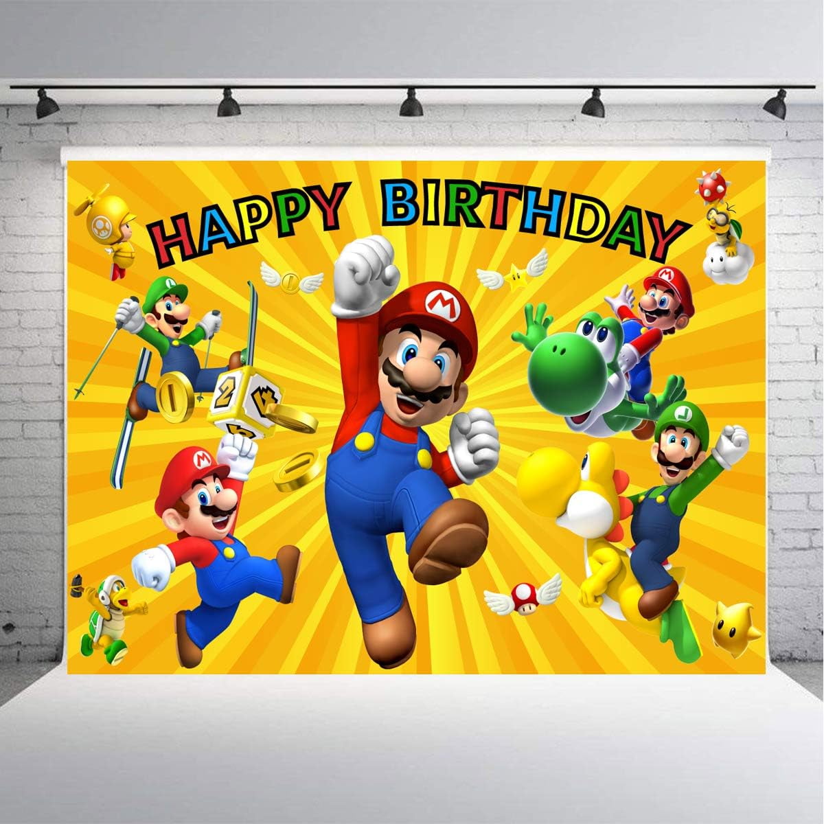 5x3.3FT Super Mario Photography Vinyl Photo Background for Kids ...