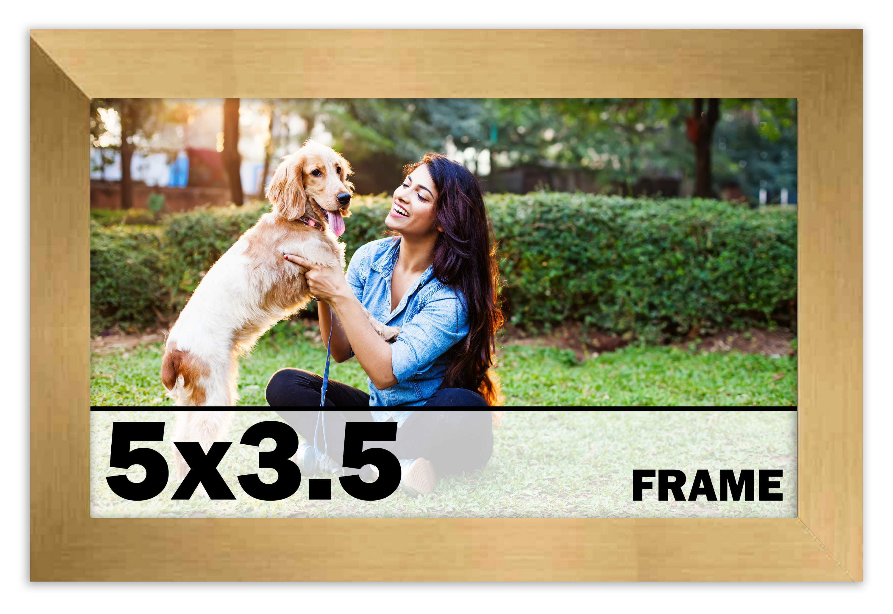 5x3.5 Frame Gold Bronze Modern Solid Wood Picture Frame | 0.75 Inch ...