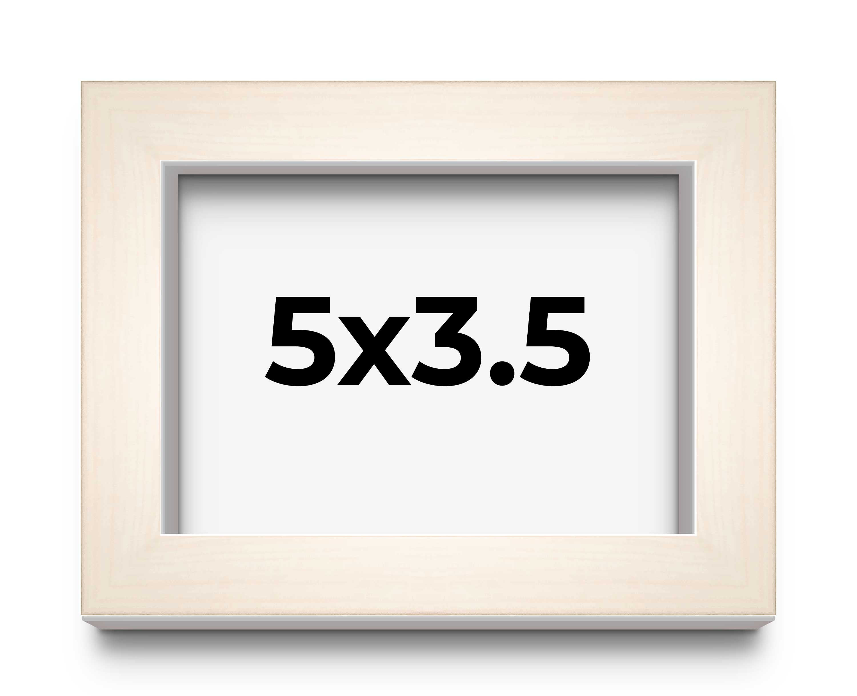 5x3.5 Frame White Wash Solid Wood Picture Frame | 0.8125 Inch Moulding ...