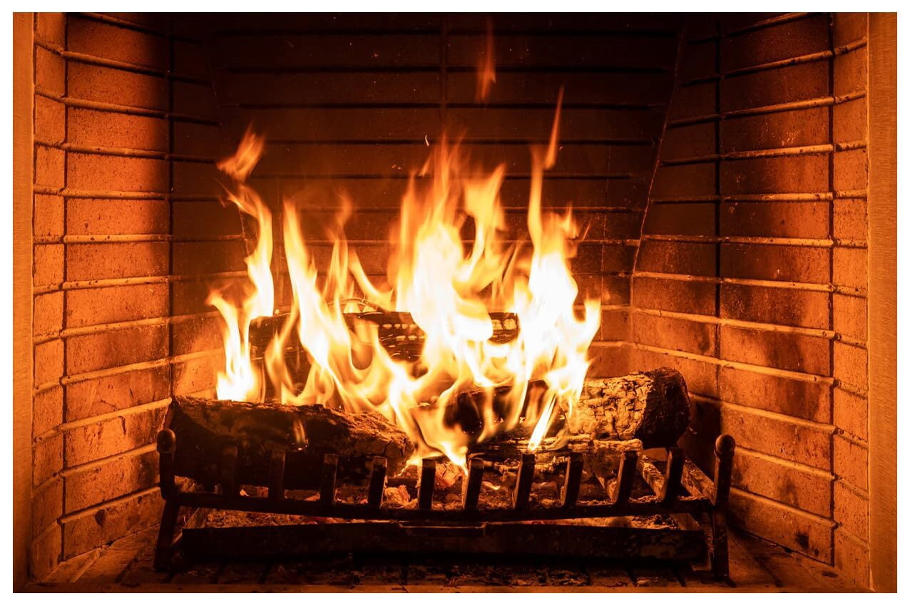 5x3 FT Christmas Fireplace Backdrop,as a photo booth background, a ...