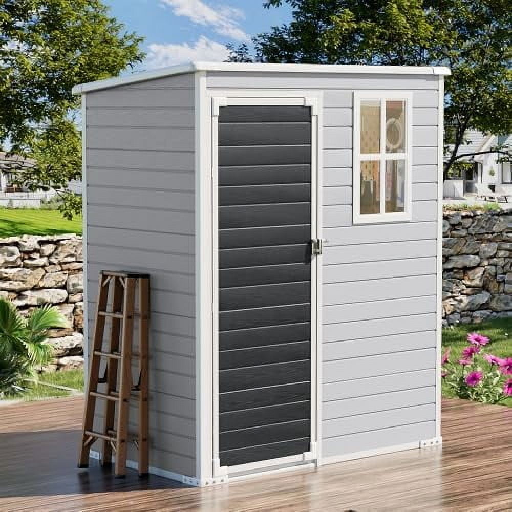 5x3 FT Outdoor Storage Shed, Waterproof Thicker Small Resin Shed with ...