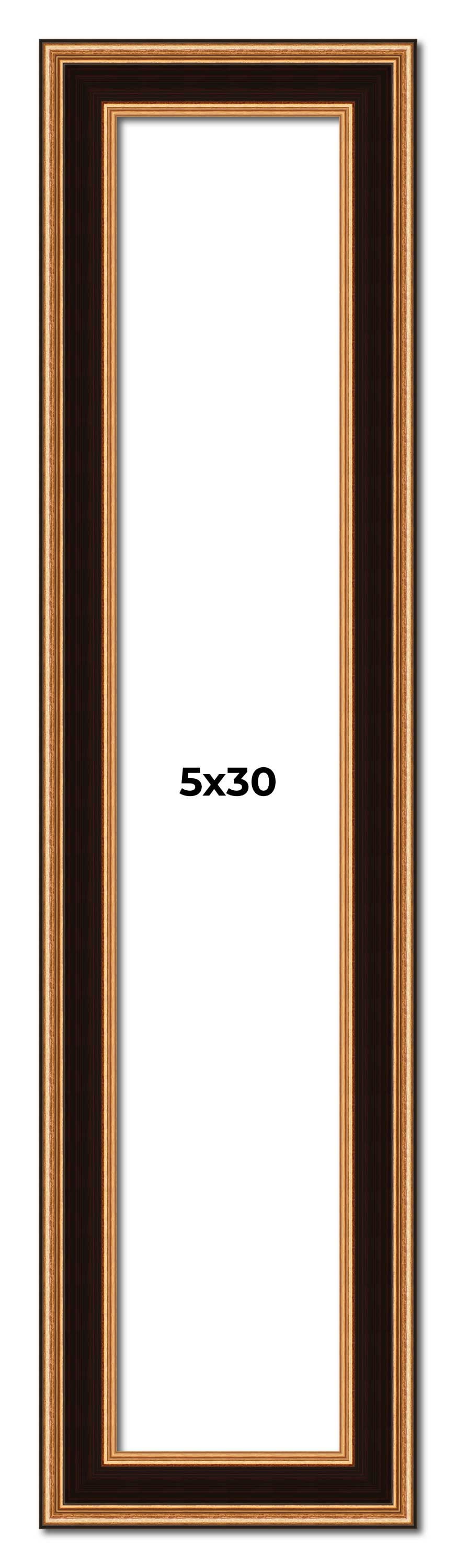 5x30 Frame Gold Brown Plein Air Vintage Solid Wood Picture Frame | 1.75 ...