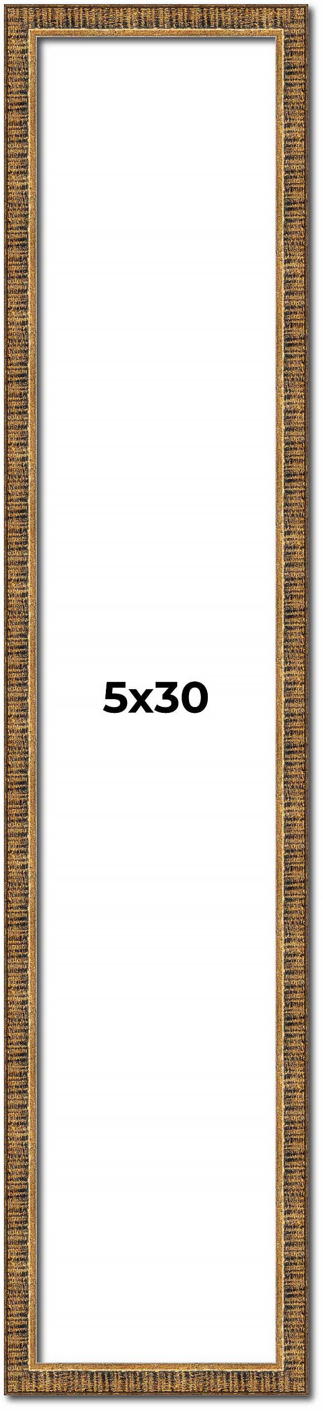 5x30 Frame Gold Solid Wood Picture Frame - Complete Modern Photo Frame ...