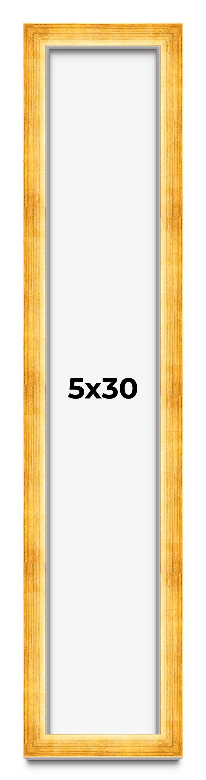 5x30 IN Shadow Box Frame Gold | 1.625 Inches Deep Real Wood Traditional ...