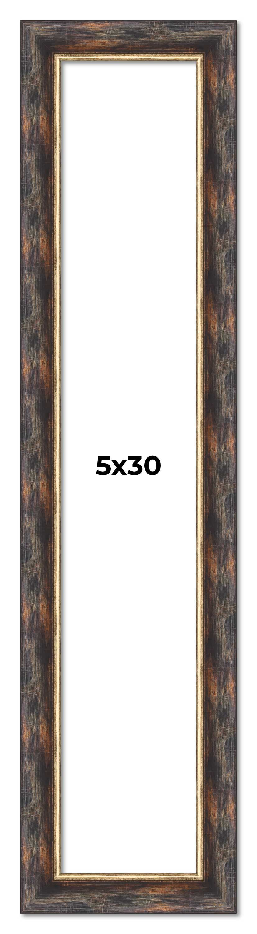 5x30 In Frame Gold Real Wood Picture Frame Width 1.5 inches | Interior ...