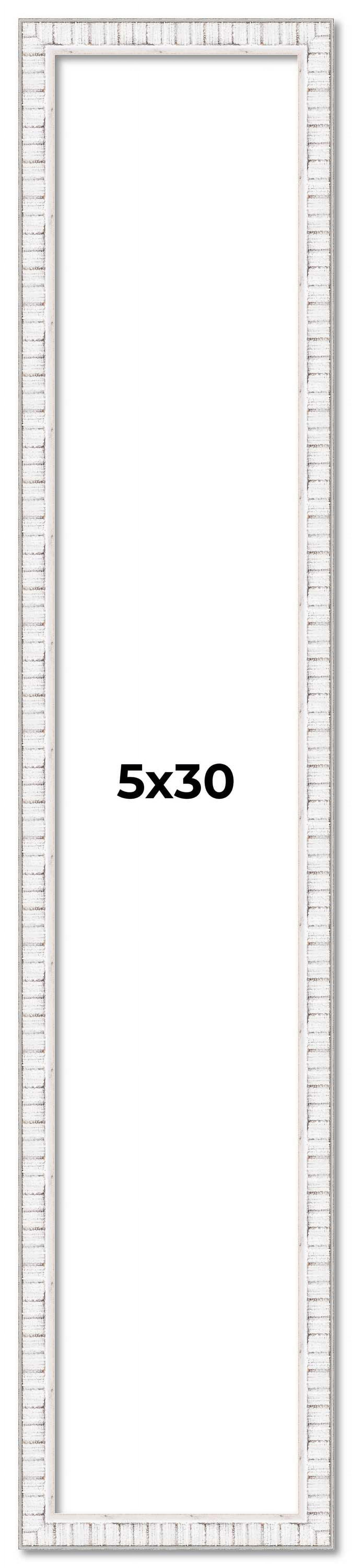 5x30 In Frame White Real Wood Picture Frame Width 0.75 inches ...