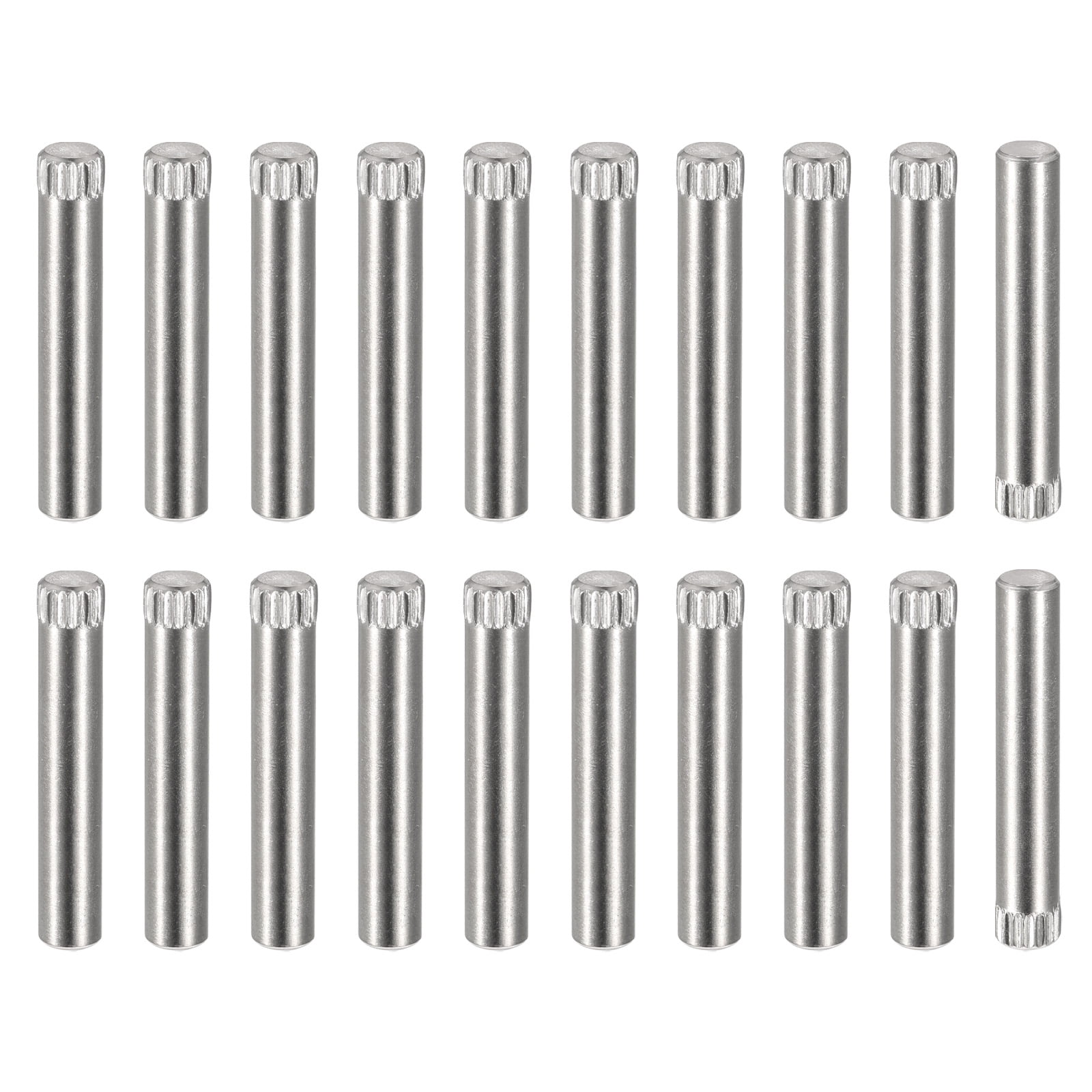 5x30mm 304 Stainless Steel Dowel Pins, 20 Pack Knurled Head Flat End ...
