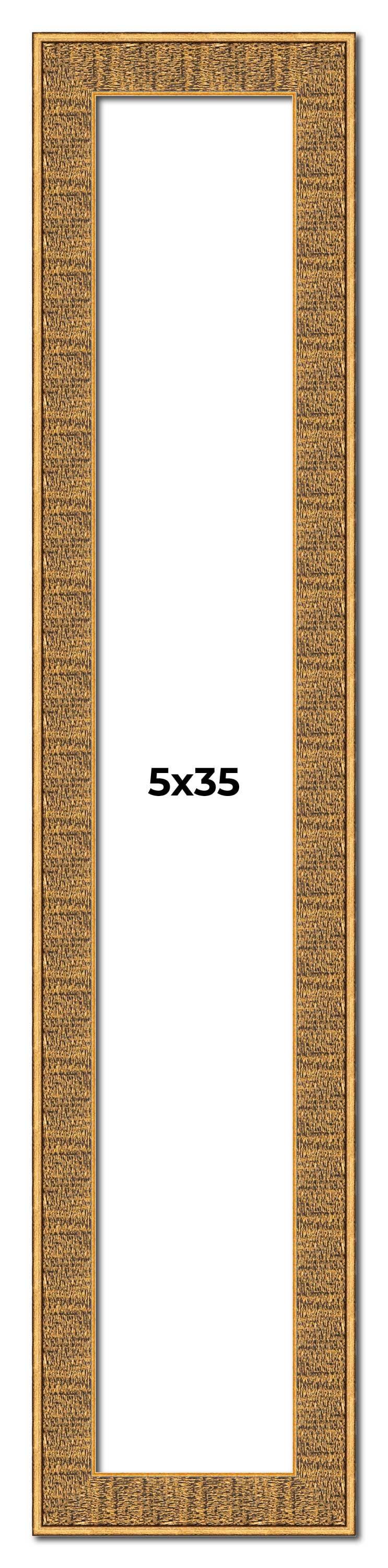 5x35 Frame Black and Gold Distressed Solid Wood Sonoma Picture Frame ...