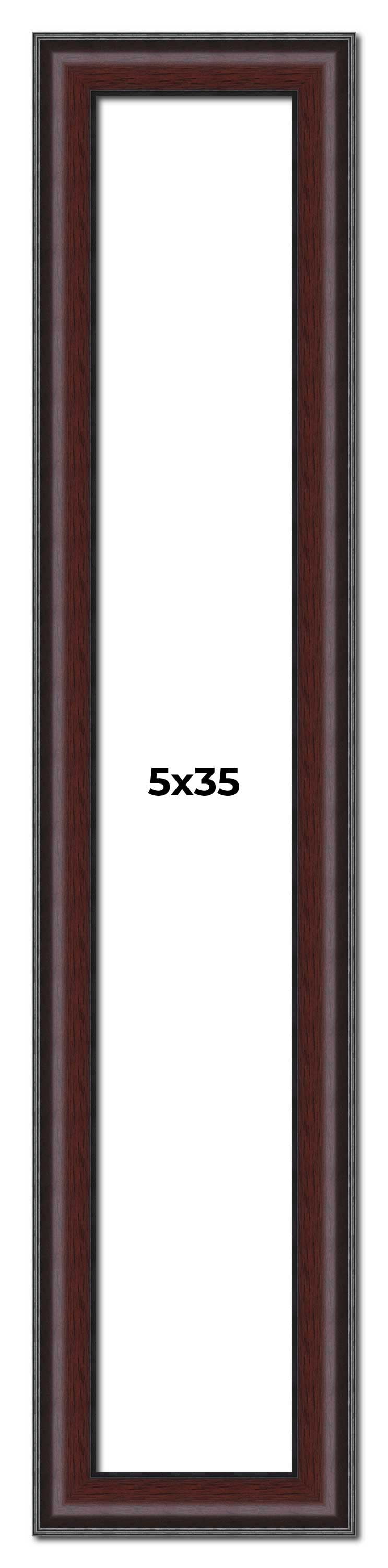 5x35 Frame Brown Round Mahogany Solid Wood Picture Frame | 1.625 Inch ...