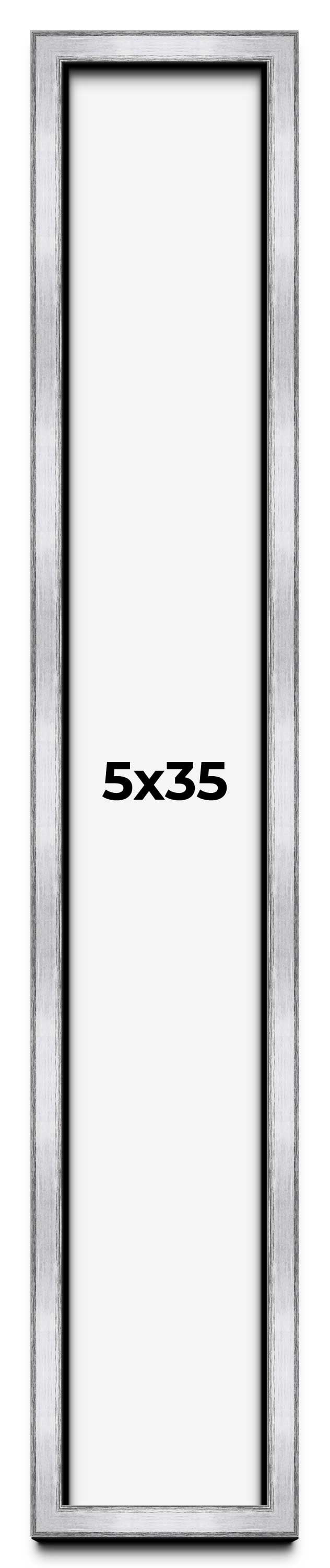 5x35 IN Shadow Box Frame Silver | 1.375 Inches Deep Real Wood ...