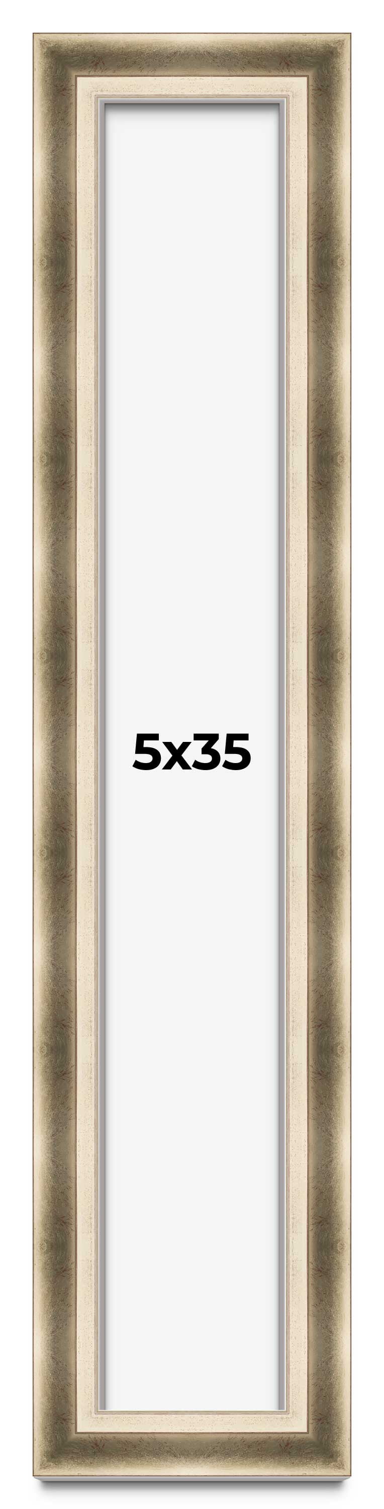 5x35 In Shadow Box Frame Silver | 1.75 inches Deep Real Wood ...
