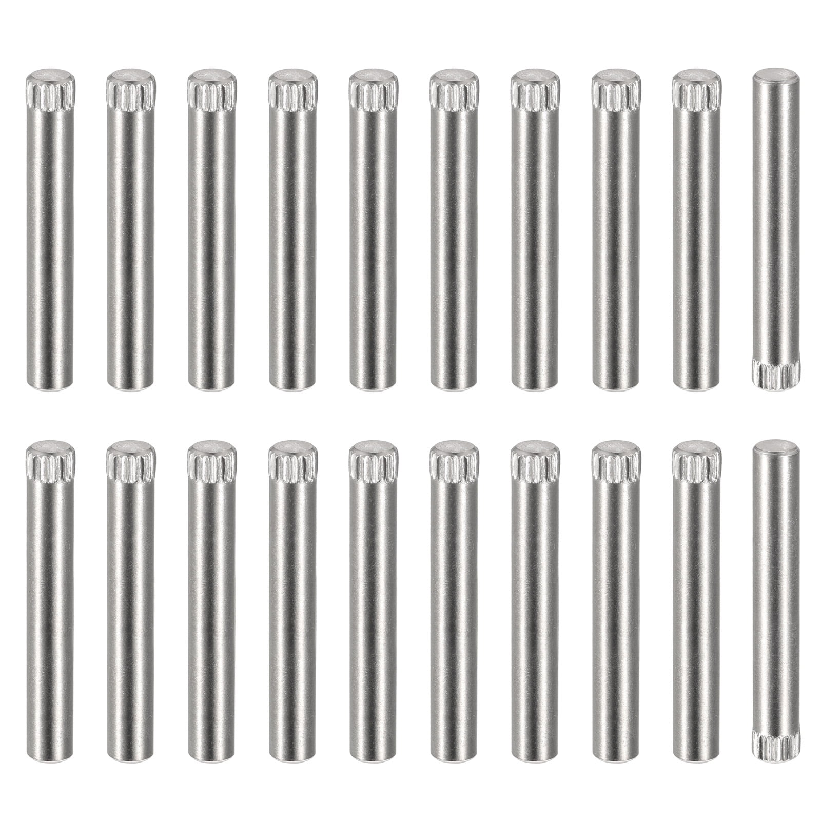 5x35mm 304 Stainless Steel Dowel Pins, 20 Pack Knurled Head Flat End ...