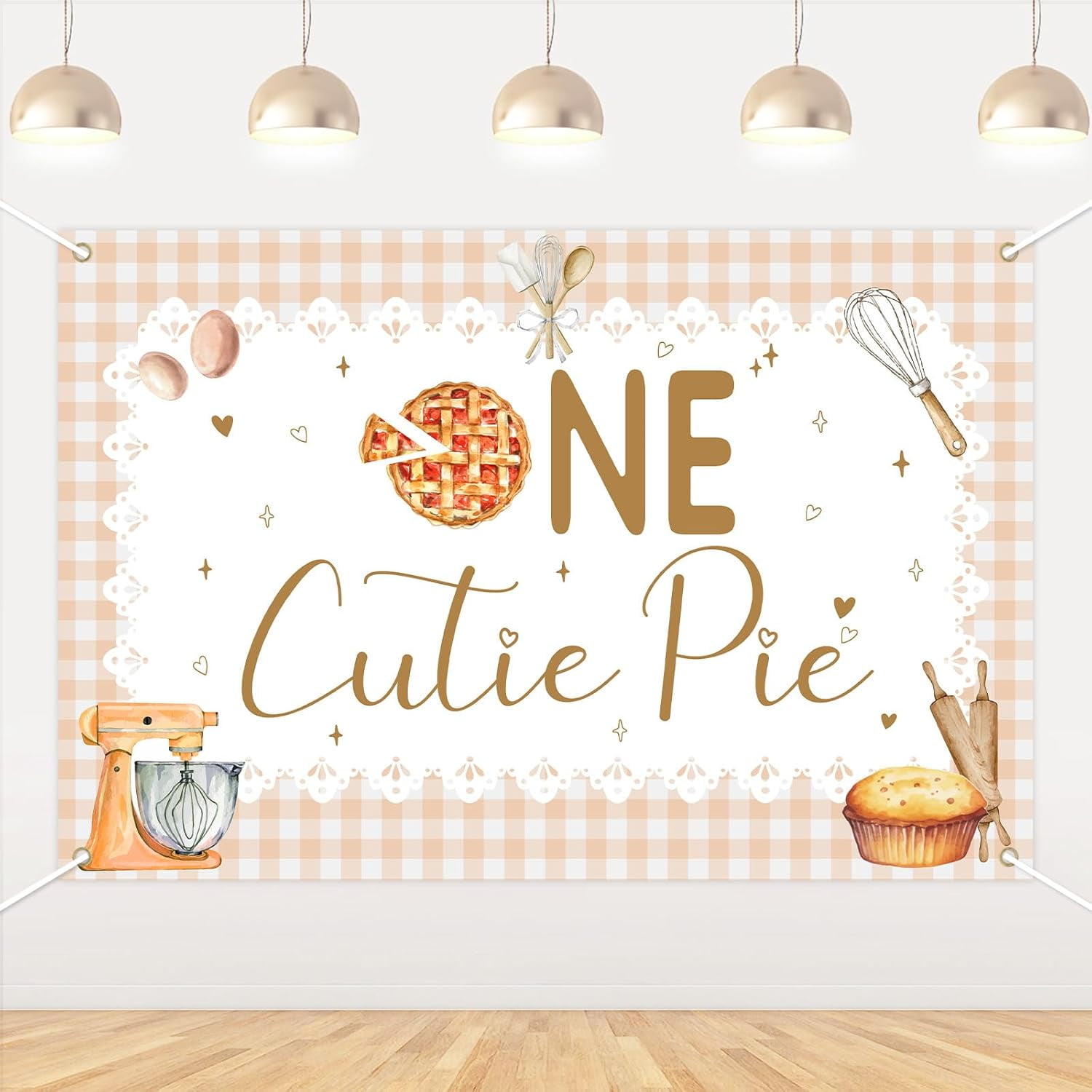 5x3FT Cutie Pie 1st Birthday Decoration Our Cutie Pie Backdrop Pie ...