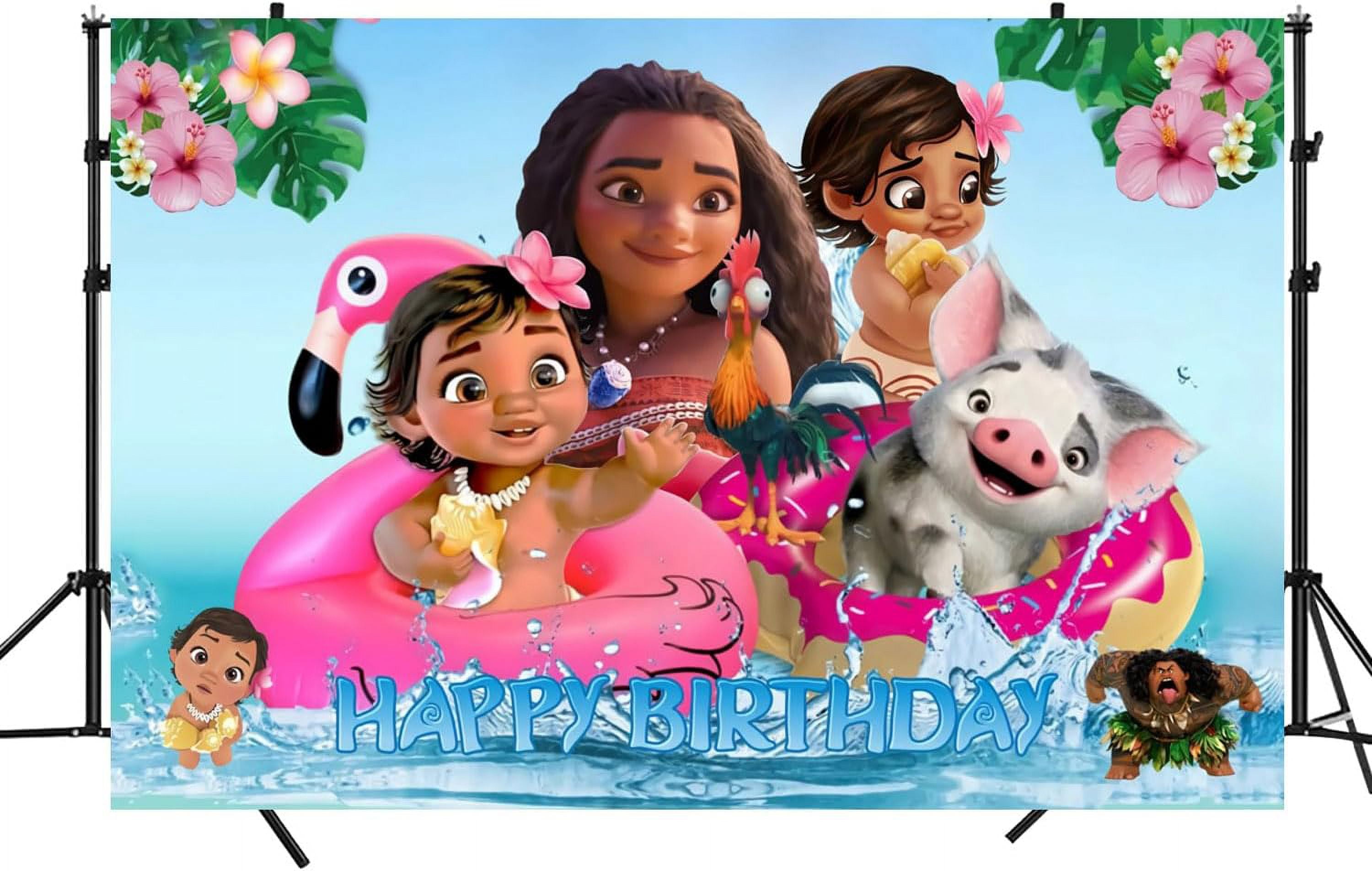 5x3FT Moana Backdrop,Moana Birthday Party Banner Background for ...