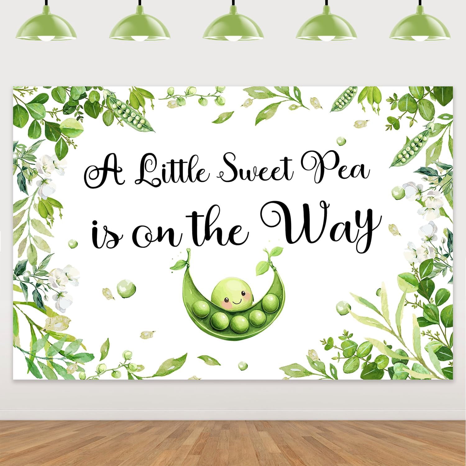 5x3FT Peas in a Pod Baby Shower Decorations a Little Sweet Pea is on ...