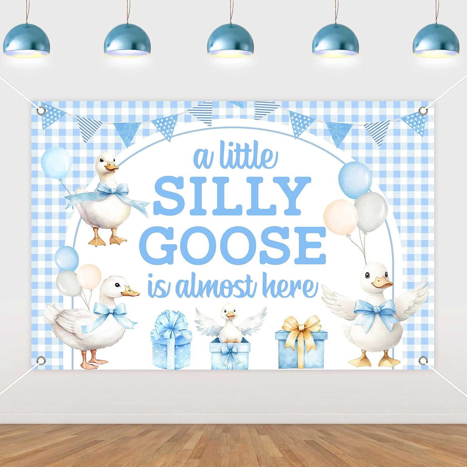 5x3FT Silly Goose Baby Shower Decor Boy Silly Little Goose Baby Shower ...