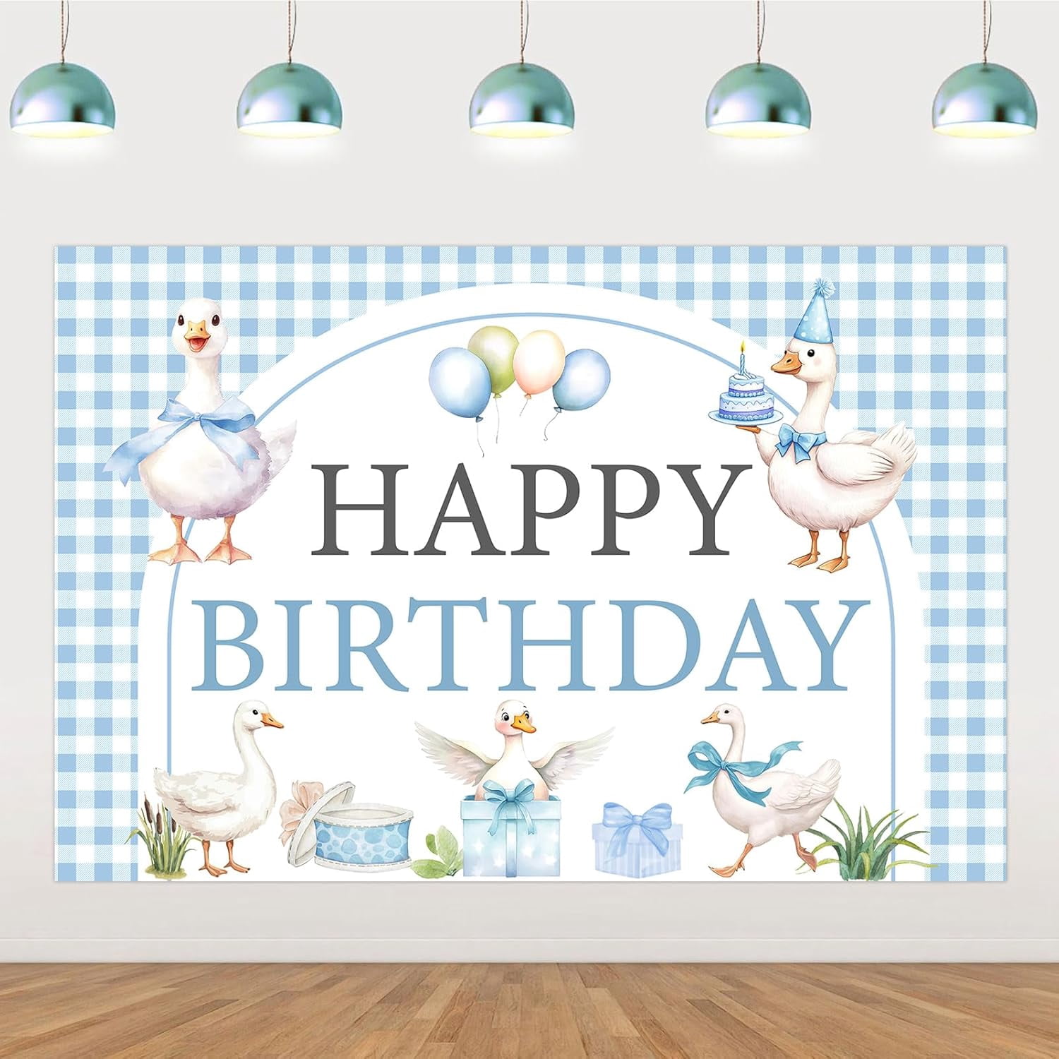 5x3FT Silly Goose Birthday Backdrop Blue Goose Party Decorations Gift ...