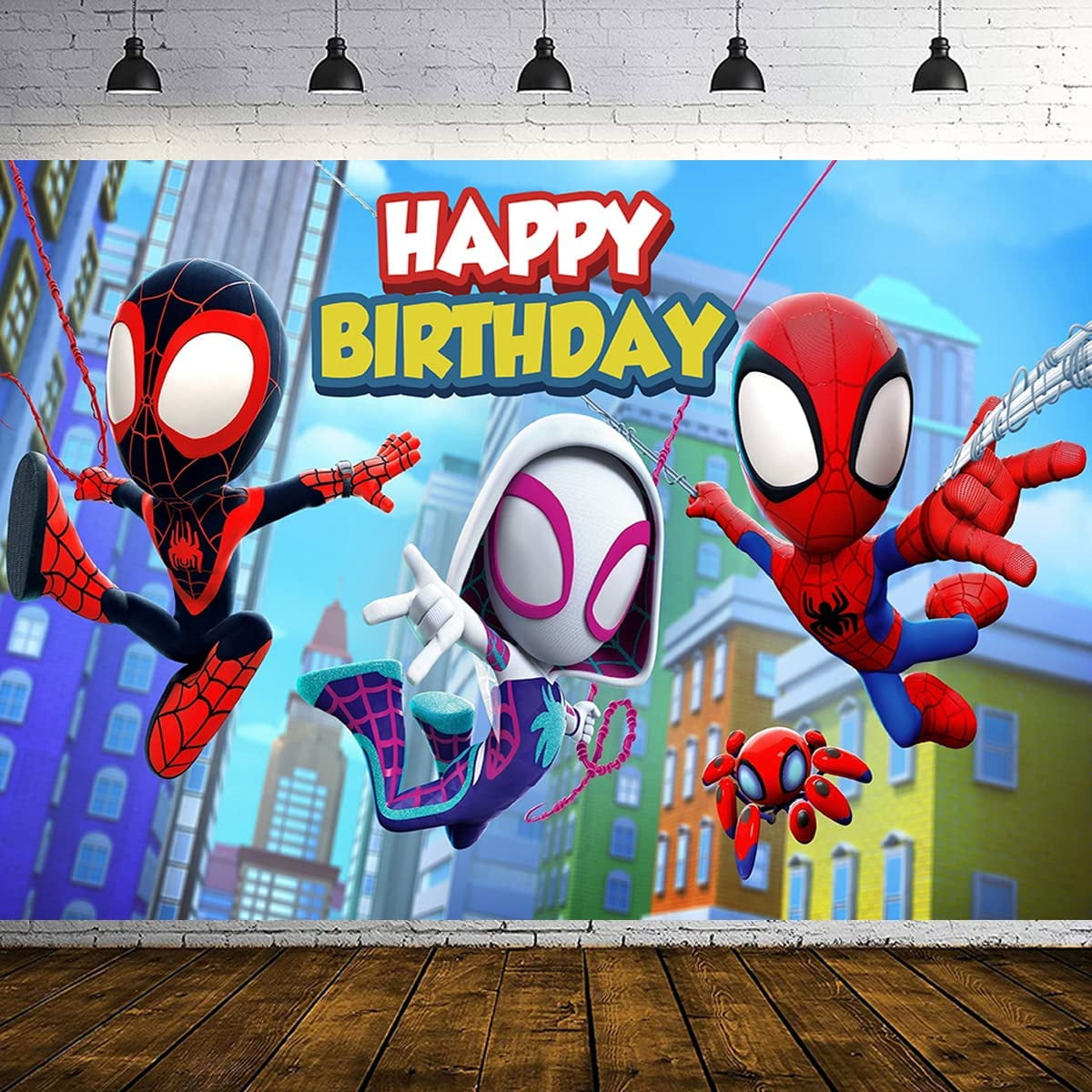 5x3FT Spidey and His Amazing Friends Backdrop, Cartoon Superhero ...