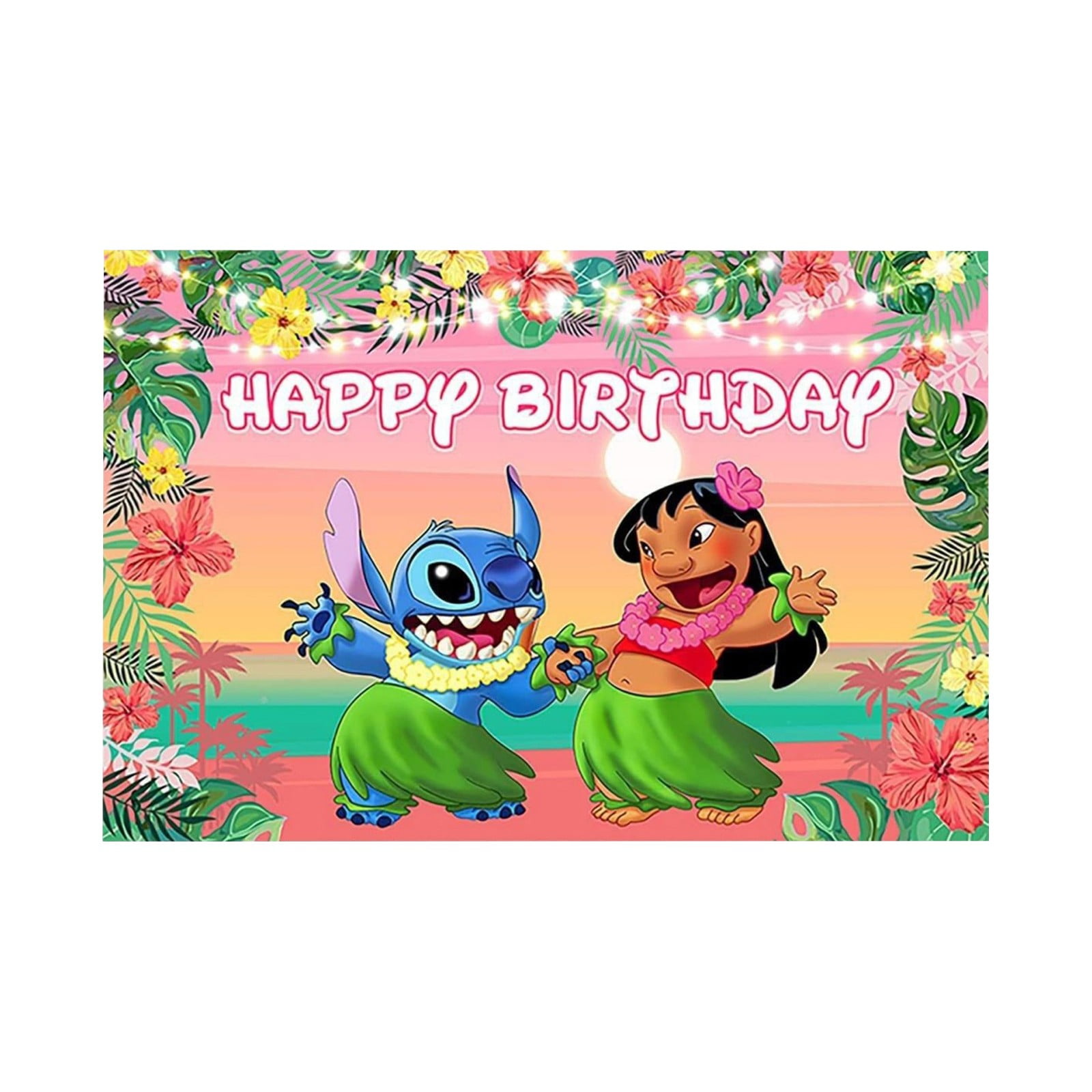 5x3FT Stitch Backdrop Stitch Birthday Decorations, Cartoon Style Stitch ...