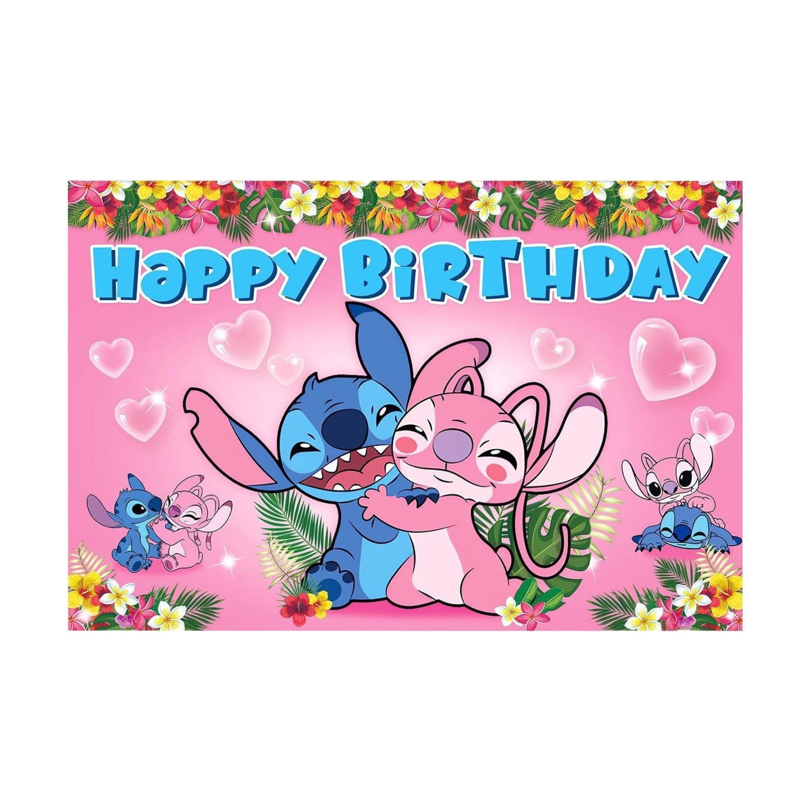 5x3FT Stitch Backdrop Stitch Birthday Decorations, Cartoon Style Stitch ...