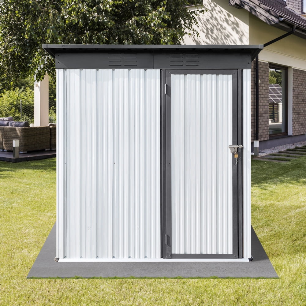 5x3Ft Outdoor Metal Storage Shed with Waterproof Roof and Lockable ...