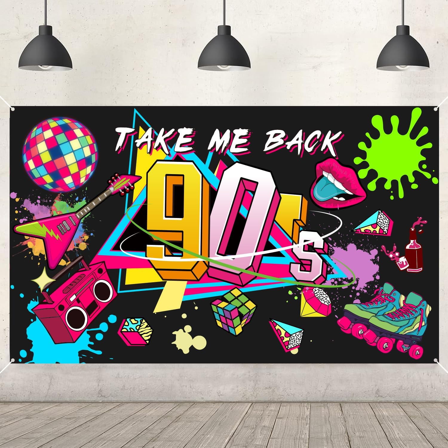 5x3ft 90s Party Decorations, 90s Theme Party Backdrop for Photography ...