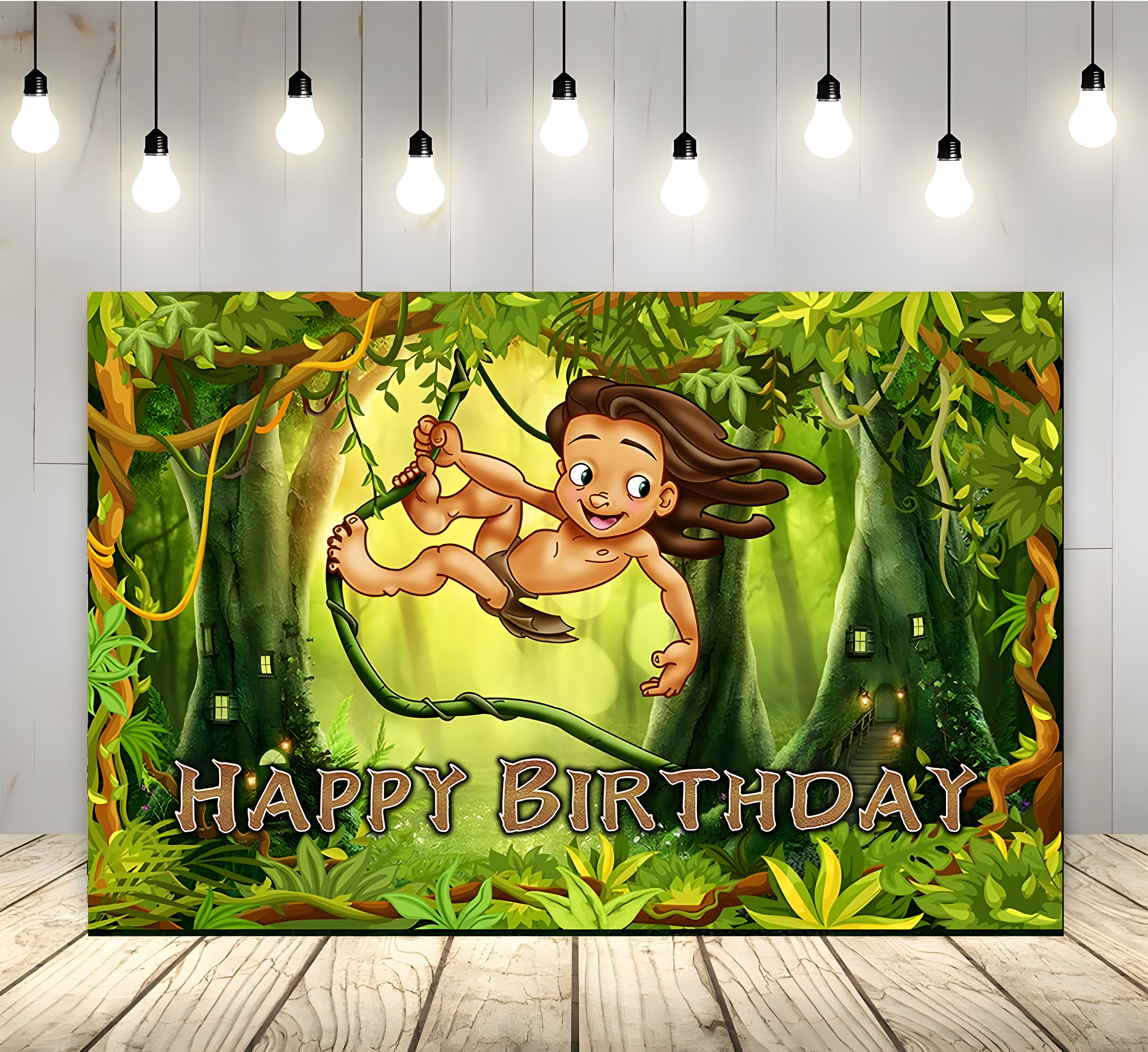 5x3ft Backdrop For Birthday Party Supplies Tarzan Safari Jungle Photo