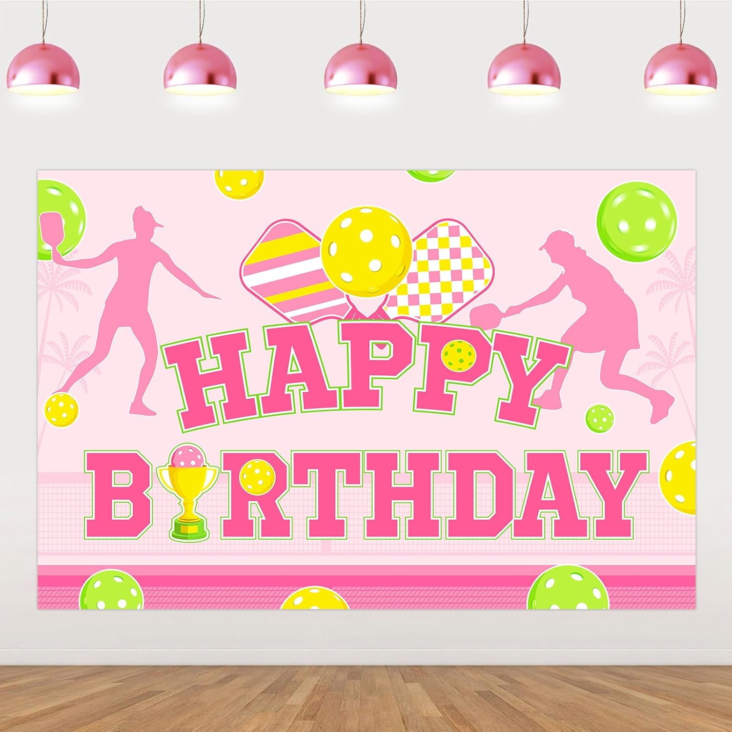5x3ft Beautiful Pickleball Birthday Decorations Pink, Pickleball Themed ...