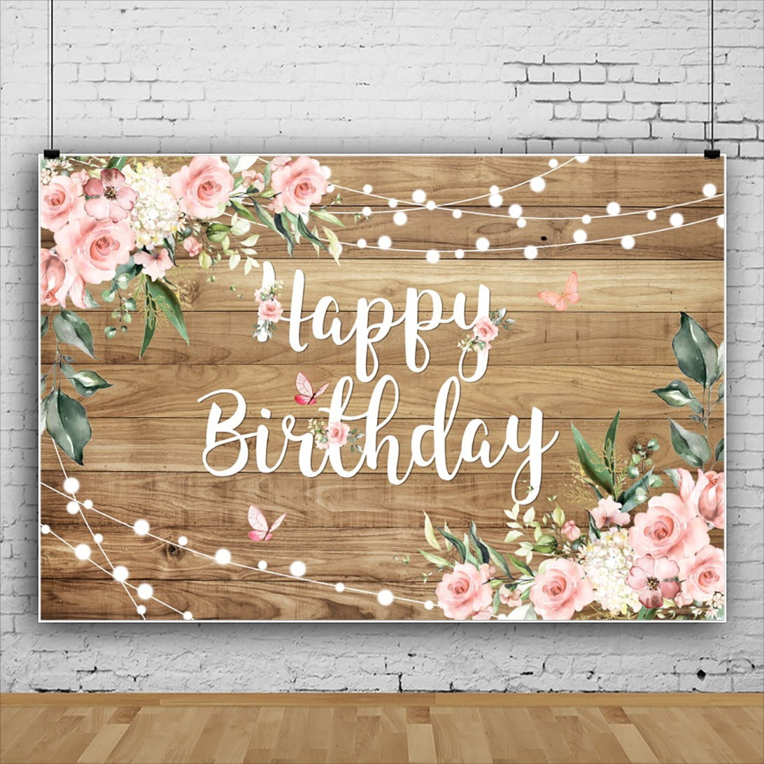 5x3ft,Birthday Backdrop,Happy Birthday Photography Background,Wood ...