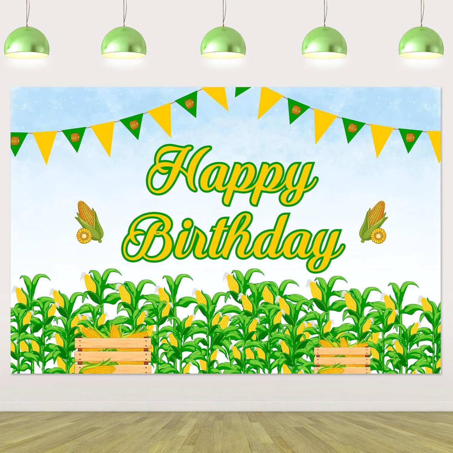5x3ft Cute Corn Birthday Backdrop, Corn Field Photography Background ...