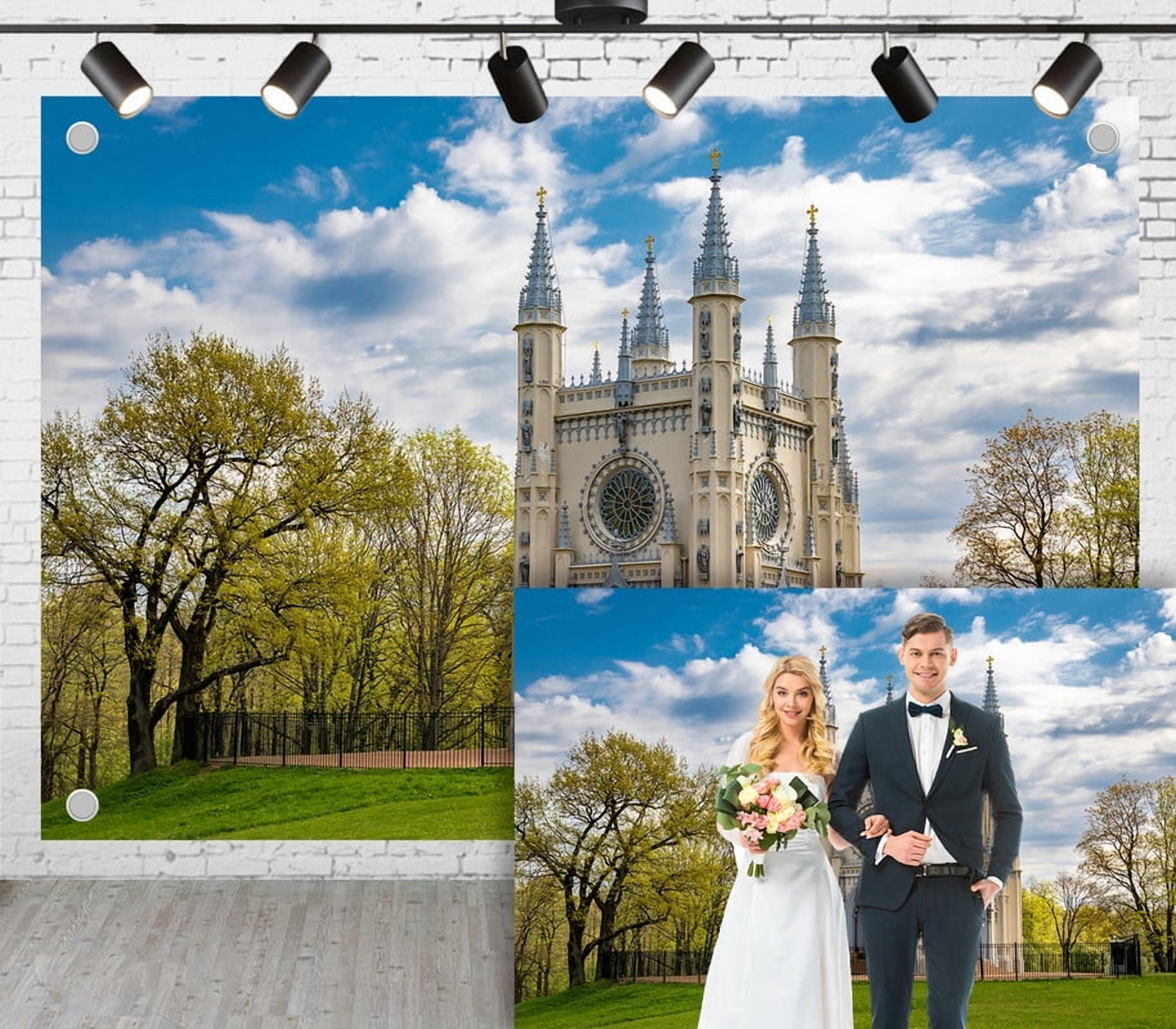 5x3ft Fairy Tale Castle Backdrop,European Church Garden Background ...