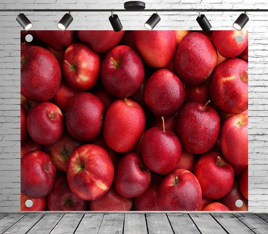 5x3ft Fruit Backdrop Red Apple Pattern Photo Backdrop Orchard ...