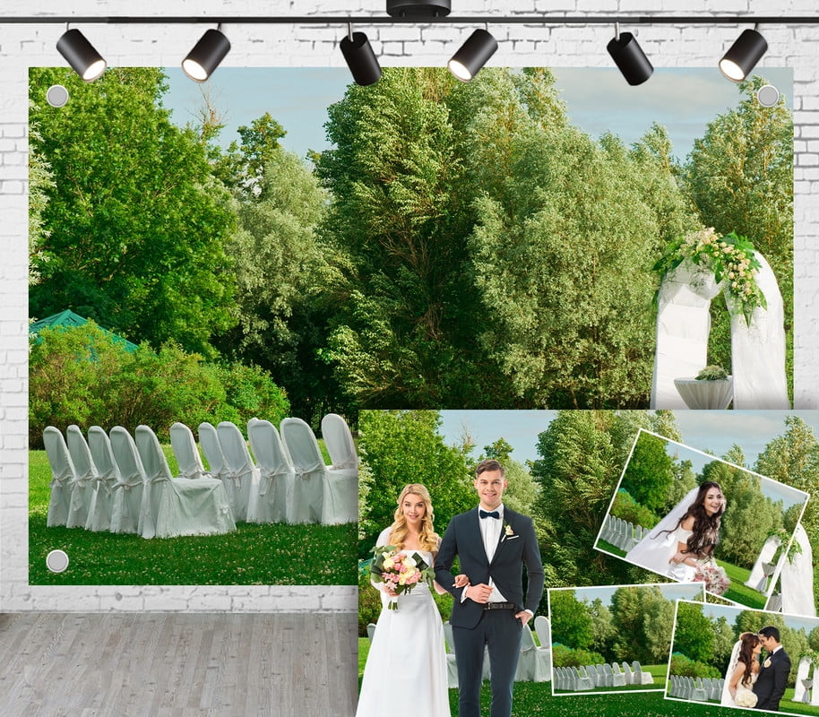 5x3ft Outdoor Forest Photography Background，Green Forest Backdrop ...