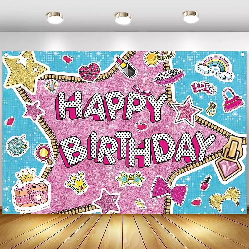 5x3ft Pink Blue Sequin Surprise Birthday Party Backdrop Bday ...
