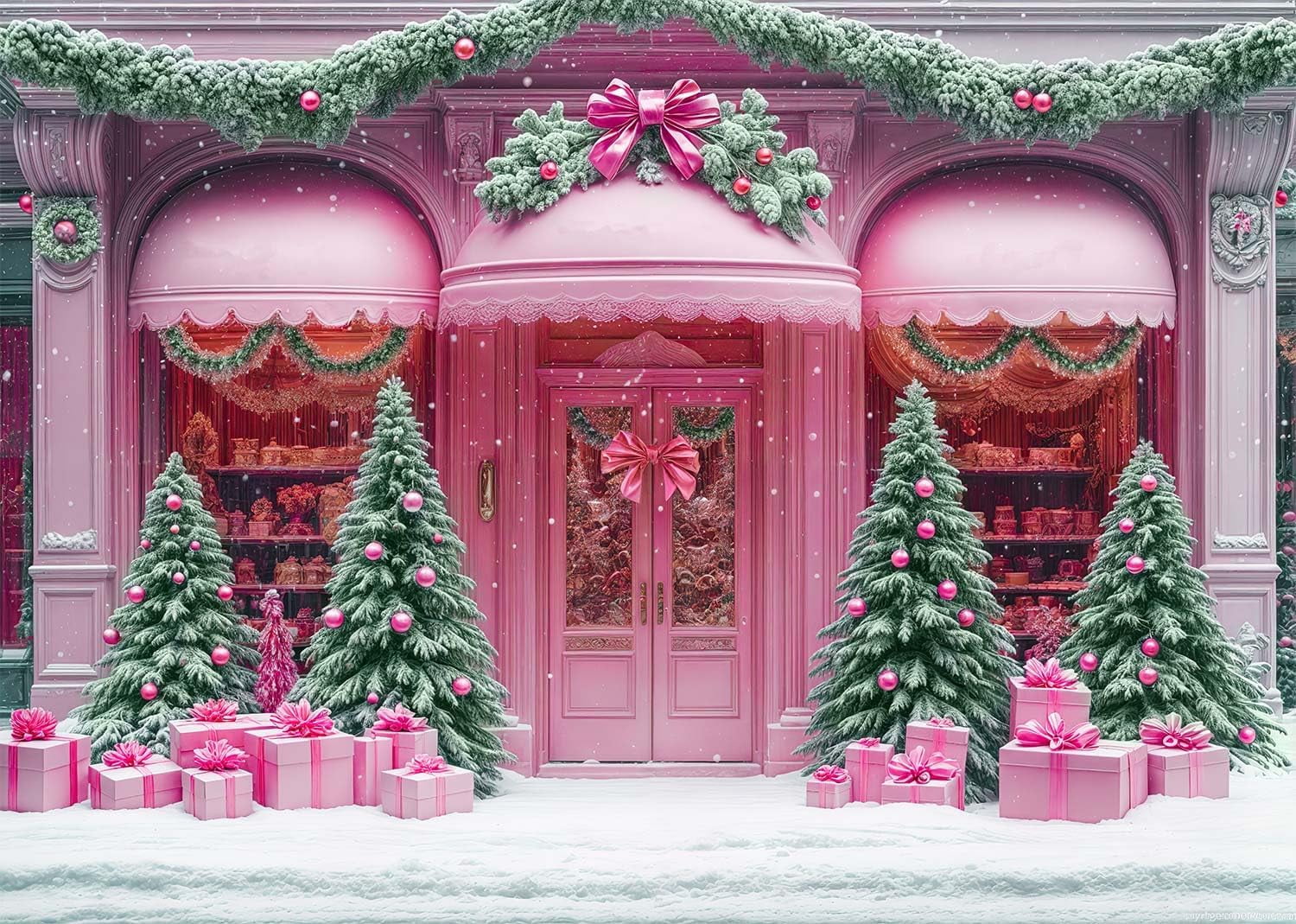 5x3ft Pink Christmas Backdrop for Photography Backdrop Winter Christmas ...