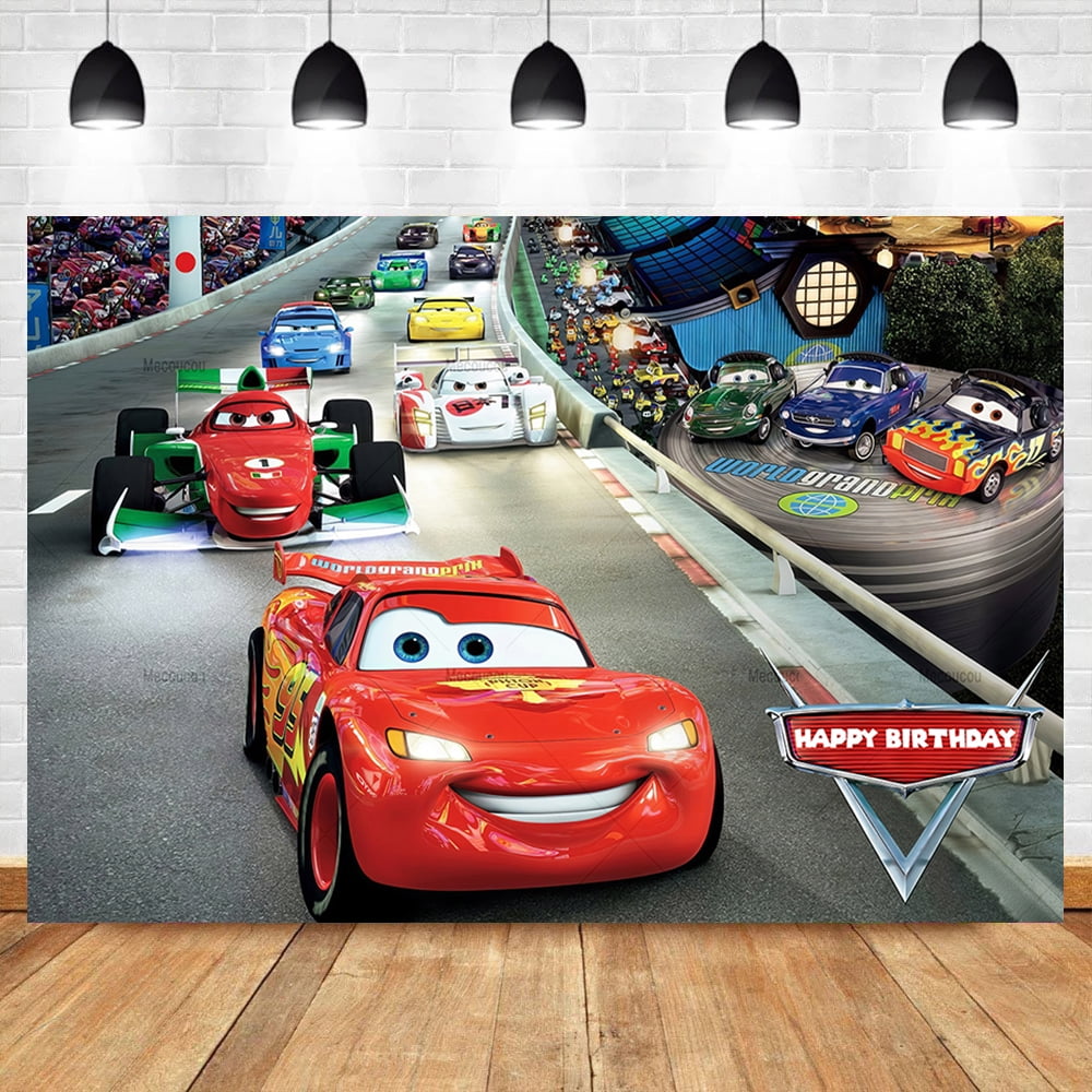 5x3ft Race Car Black Birthday Themed Backdrops Backgrounds for ...