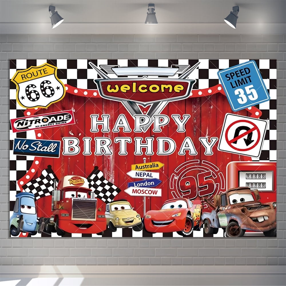 5x3ft Race Car Black Birthday Themed Backdrops Backgrounds for ...