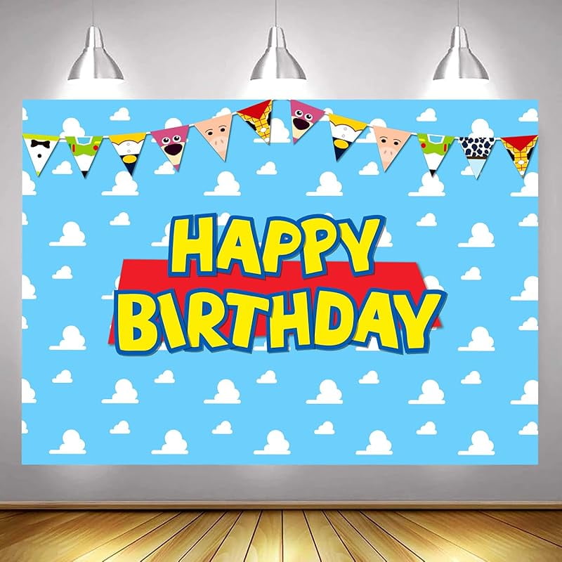 5x3ft Toy Inspired Story Backdrop Infinity and Beyond Blue Sky White ...