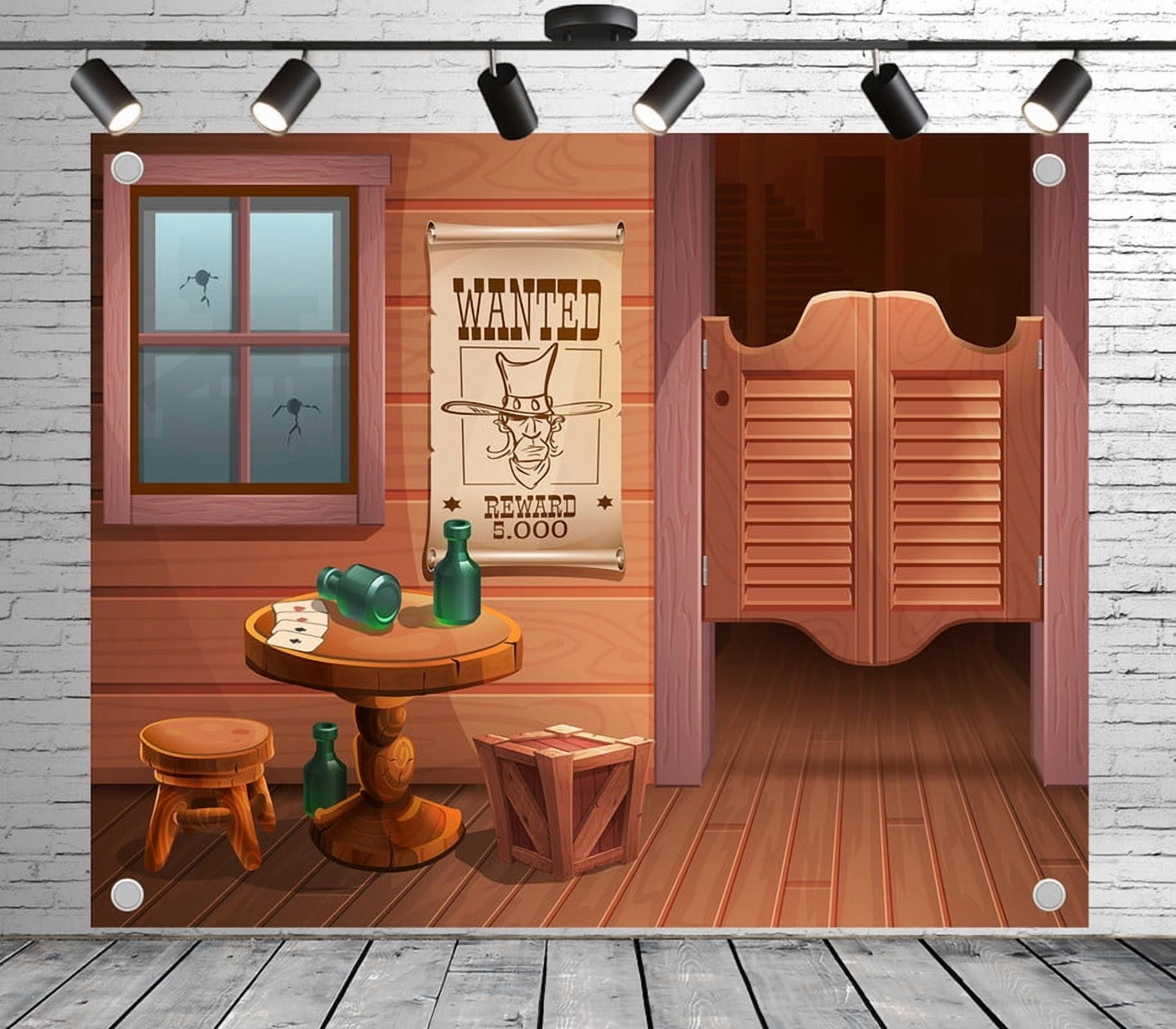 5x3ft Western Backdrop Rustic Saloon Interior Photo Backdrop ...