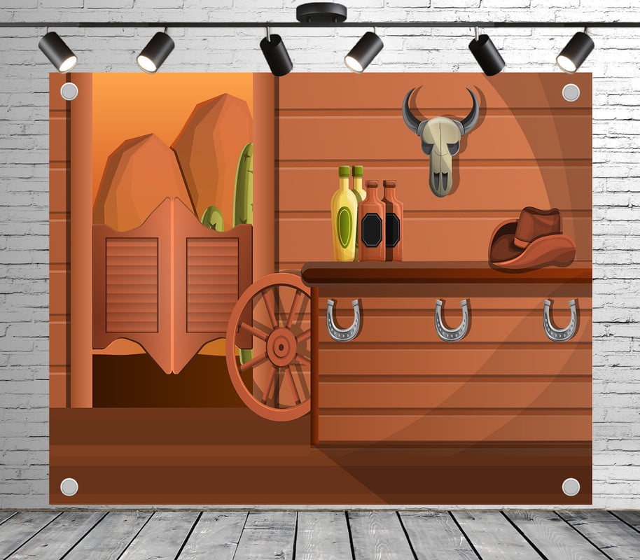 5x3ft Western Backdrop Saloon Interior Photo Backdrop Rustic Background ...